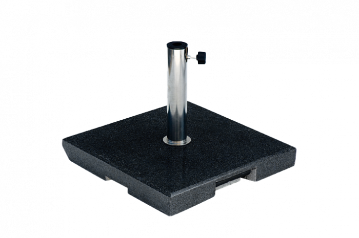 Socle granit noir 40kg à roulettes avec tube inox 25-55mm