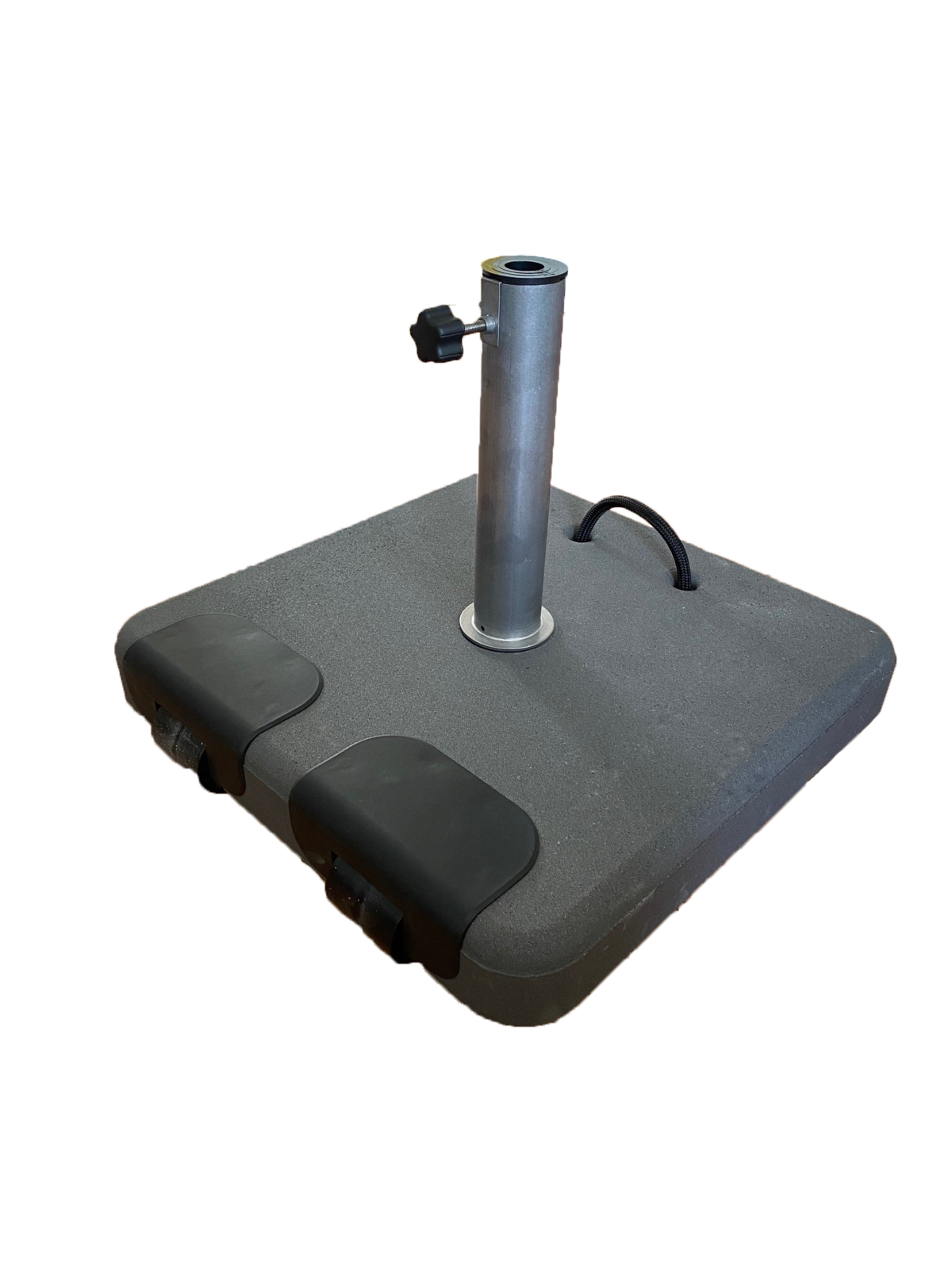Socle Béton 45 kg à roulette avec tube Inox 55mm