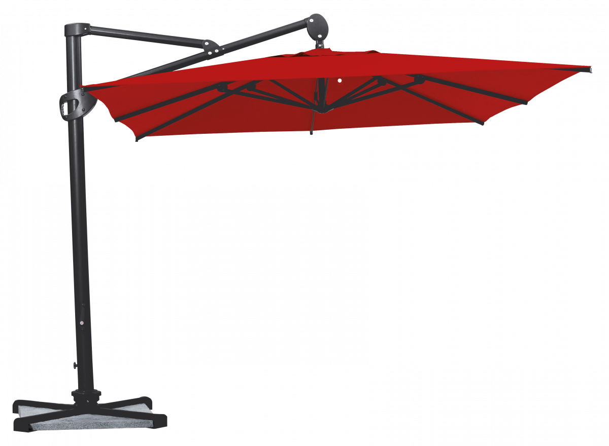 Parasol Helios - Parasol déporté Carré 300x300 Polyester Rouge| La ...
