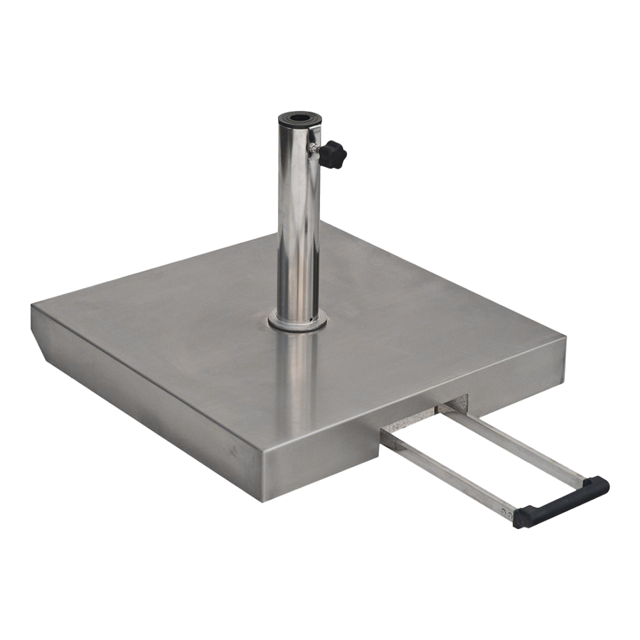 Socle acier 55kg à roulettes avec tube inox 55mm